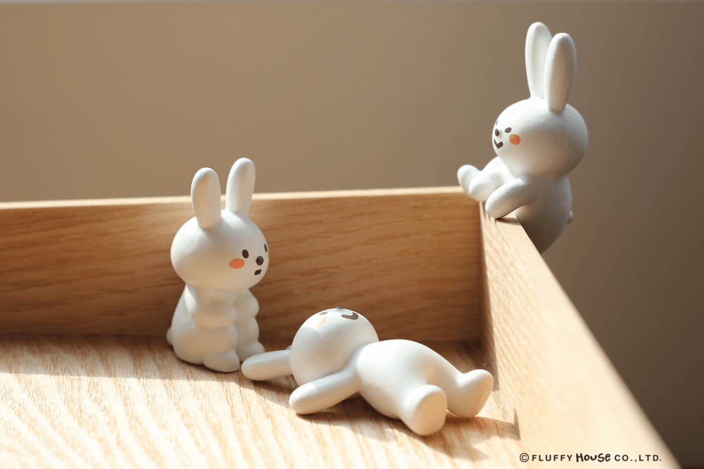 THREE NAUGHTY RABBITS Fluffy Rabbits Set 2.0 By Fluffy House - The Toy ...