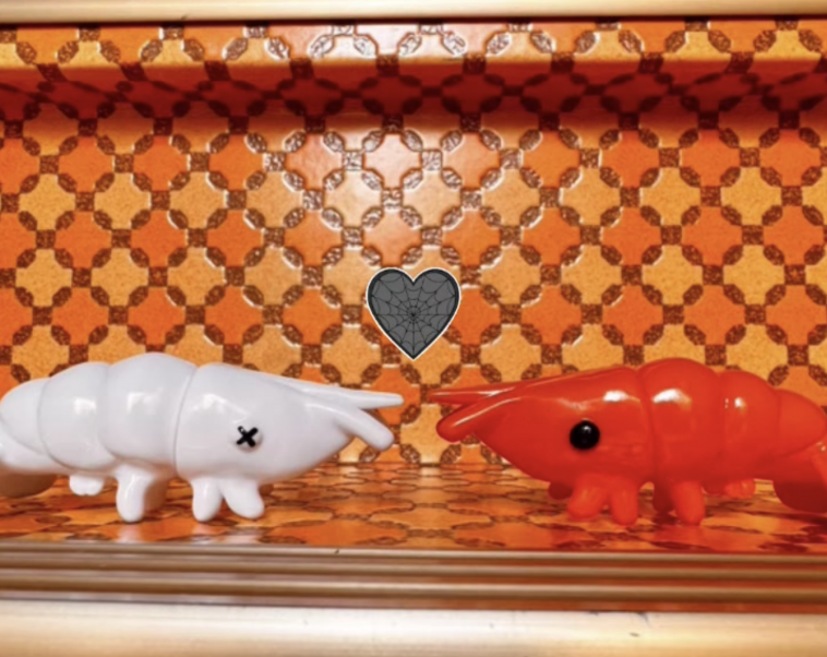 Pumpkin Orange and Ghost White Sofubi Ebi Shrimp by SCIENCE PATROL x ...